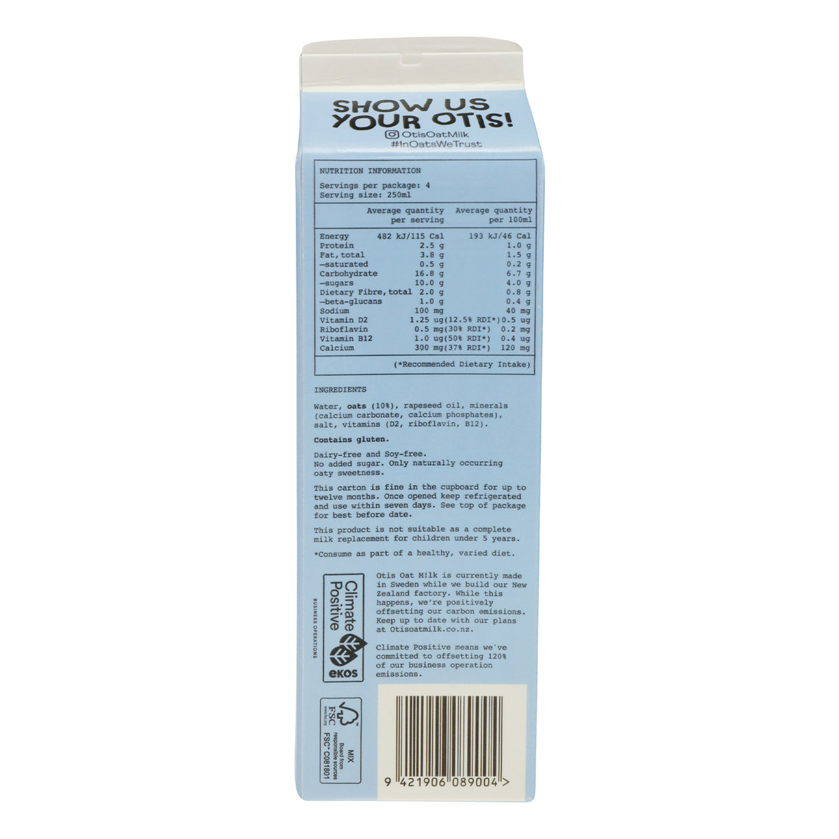 Otis Oat Milk (Everyday) 1L – Jewel Coffee